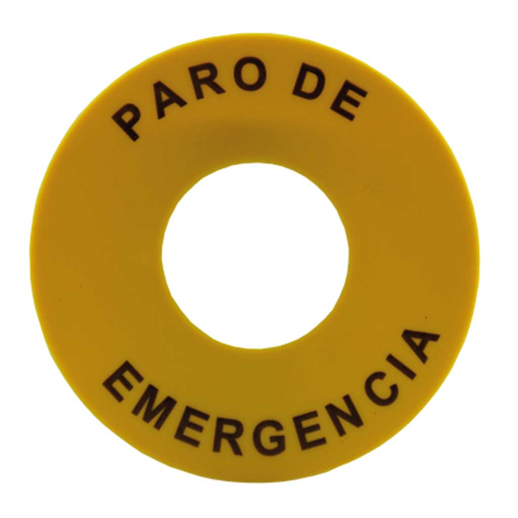 2LP41SP — 22MM PLACA LEYENDA PARO DE EMERGENCIA | Acotron Electrónica ...